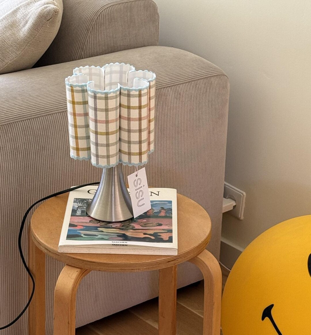Fluted Lampshade (handmade) in Funky Print From Recycled Material ...