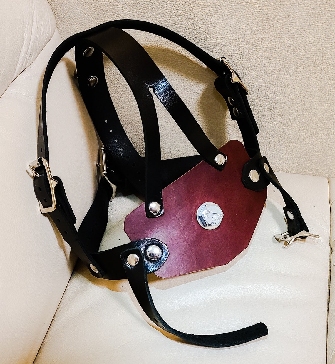Harness muzzle panel gag. LIMITED QUANTITY. New Design with | Etsy Harness muzzle panel gag. LIMITED QUANTITY. New Design with | Etsy