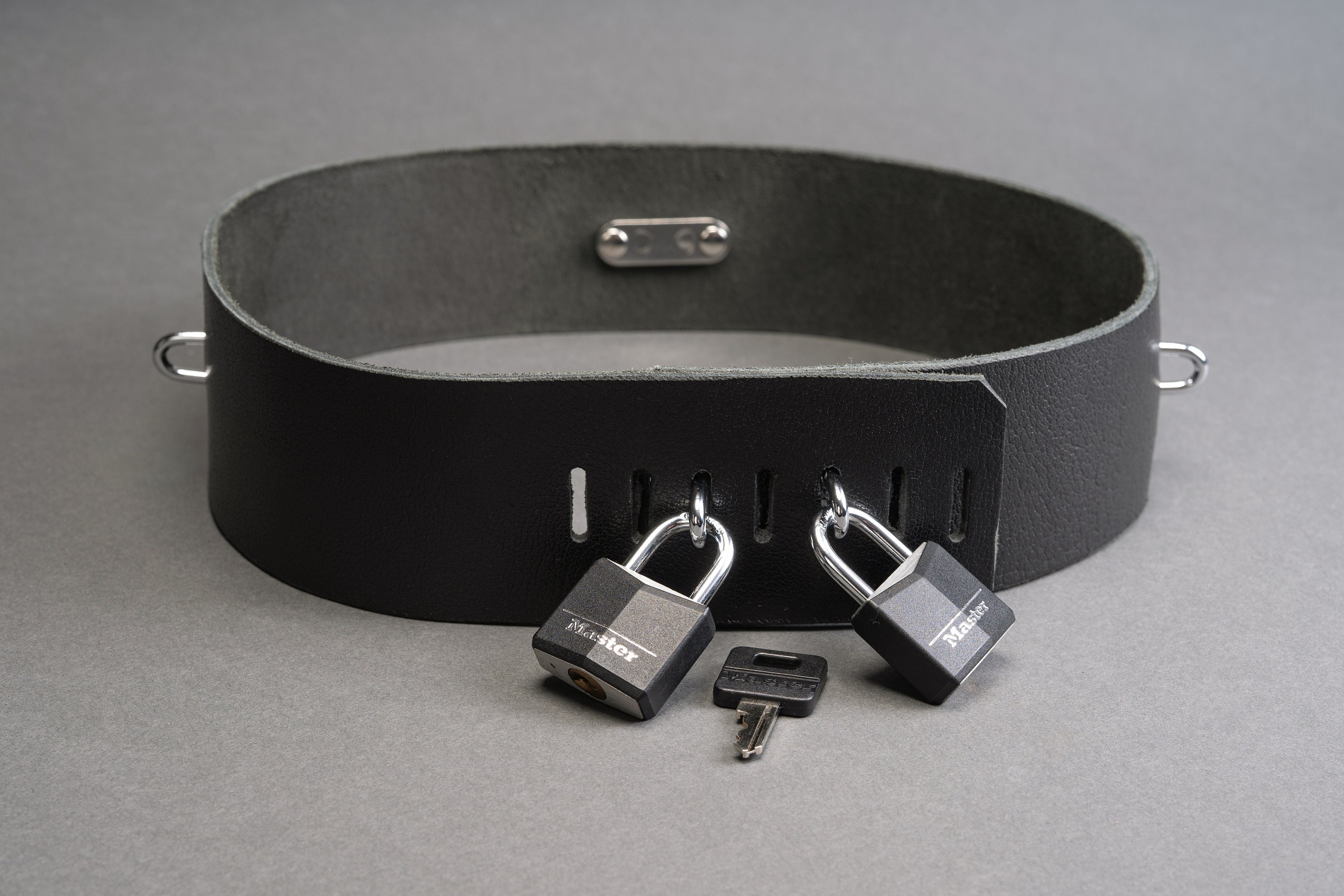 Inescapable leather bondage belt waist cuff. Hasp locking and | Etsy