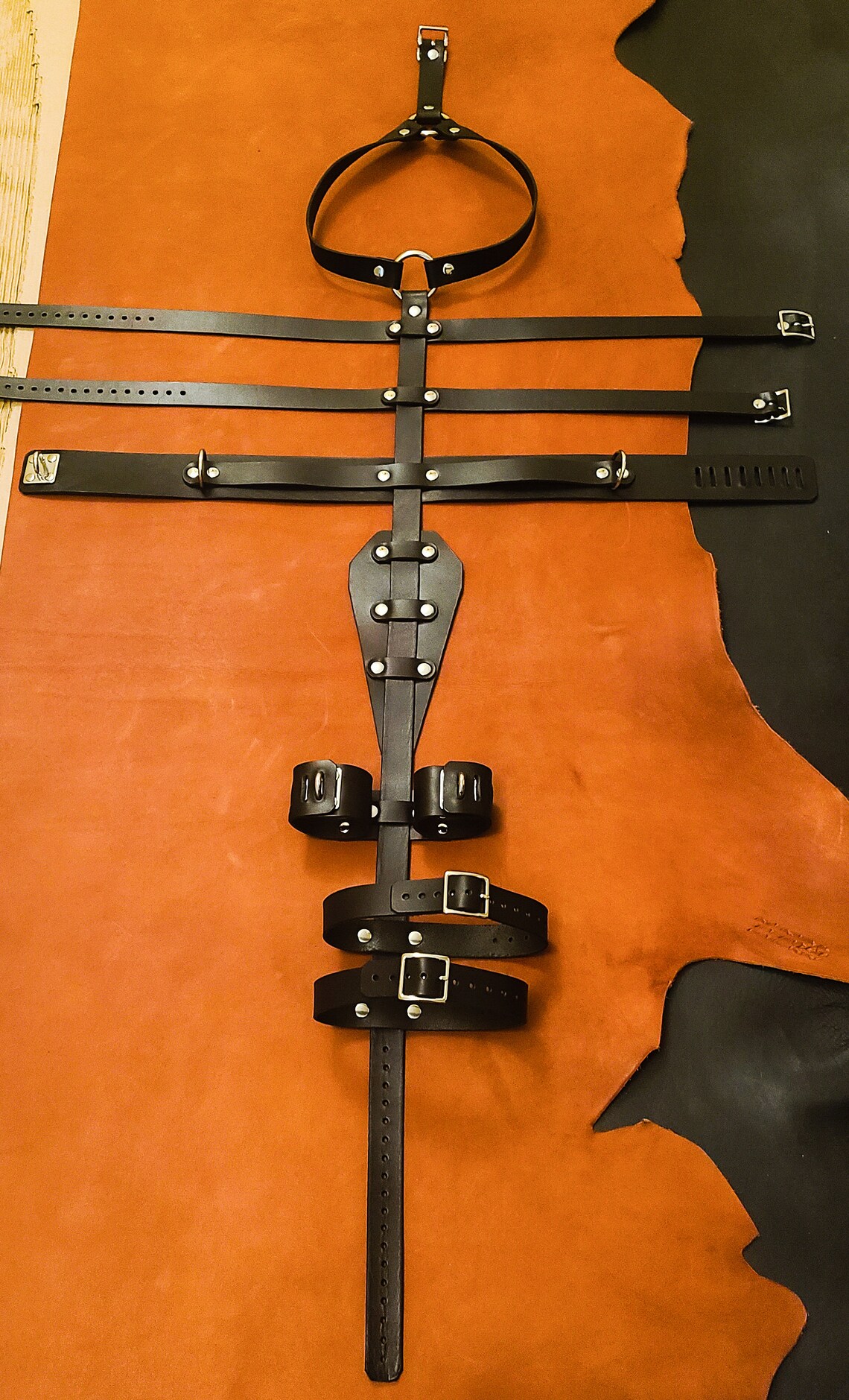 Leather Bondage Harness W Optional Chastity Shield And Or Etsy