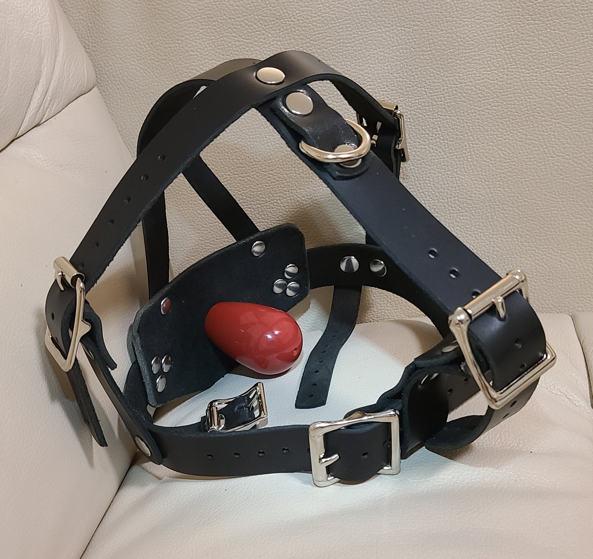 Muzzle Harness Gag. Bolt-thru Knob Style. Strict Bondage. - Etsy Sweden