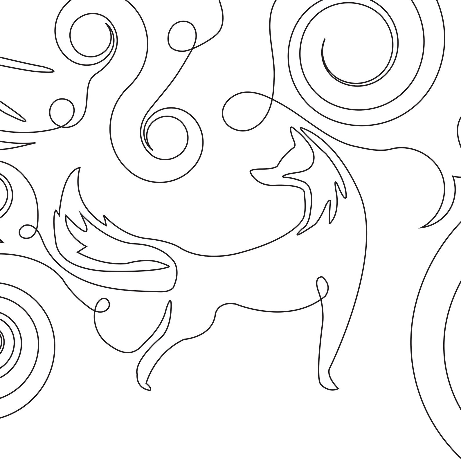 Swirls Loops and Animals digital - Etsy