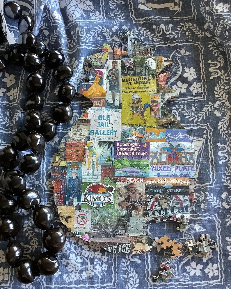 Handcrafted Wooden Jigsaw Puzzle — Signs and Sites From Old Lahaina ...