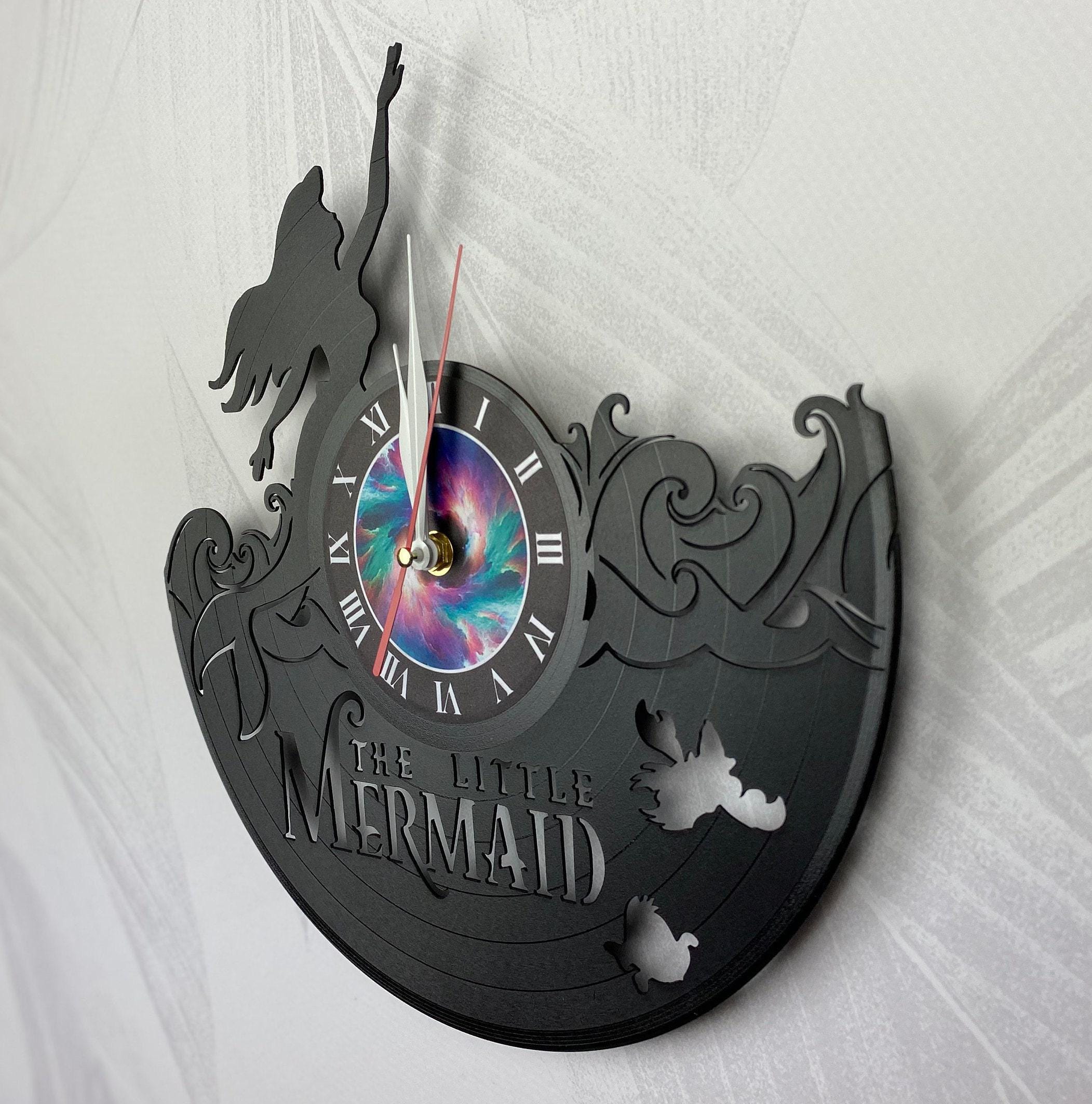Mermaid Vinyl Record Clock | Laser Cut, Under the Sea Decor - Etsy