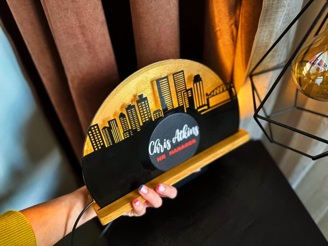 Desk Name Plate, Custom Design Lighted Desk Name Plate, Wood Led Name ...