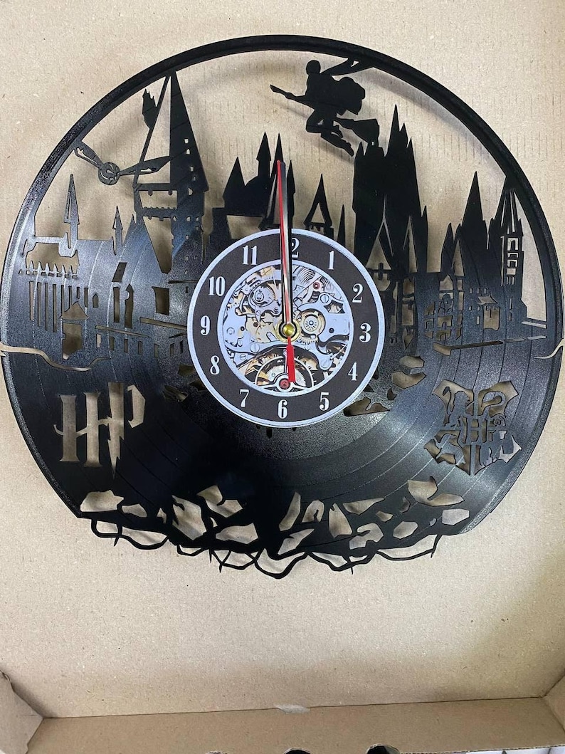 Wizarding Vinyl Record Wall Clock: Fantasy Hogwarts-inspired Decor - Etsy