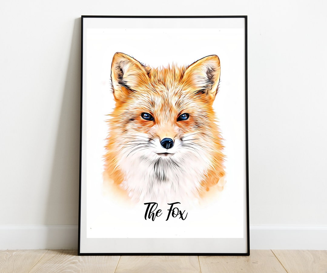 Unframed Fox Poster Fox Art Canvas Wall Decor Poster Fox - Etsy