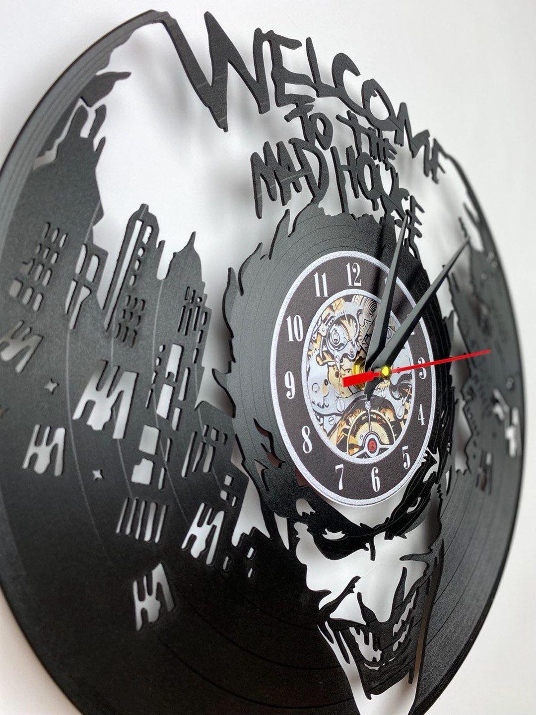 Joker Vinyl Record Clock | Upcycled Comic Book Decor - Etsy