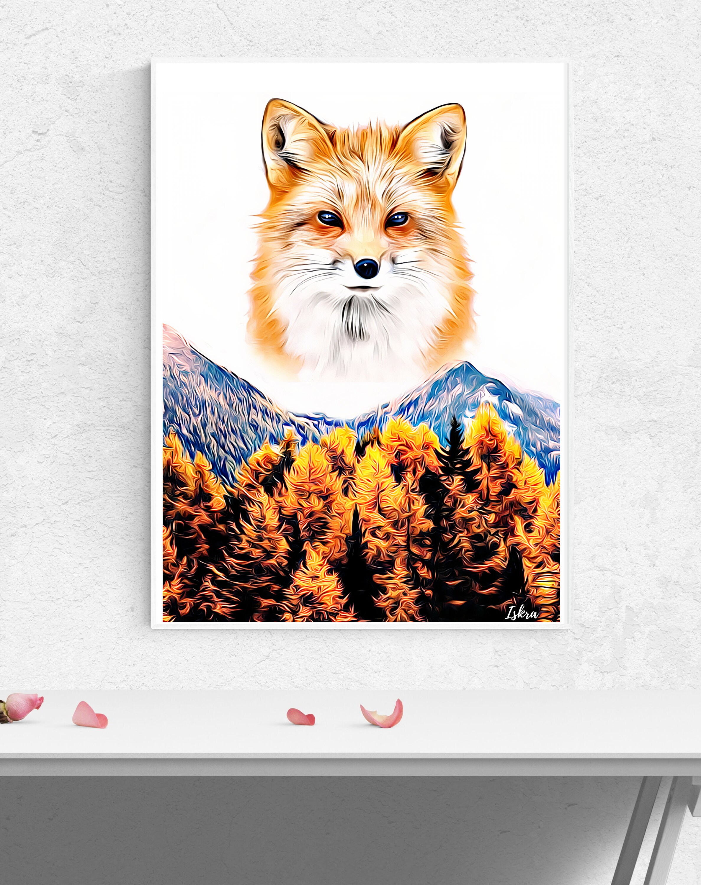 Unframed Fox Animal Posters SET Fox Canvas Kids Wall Decor - Etsy