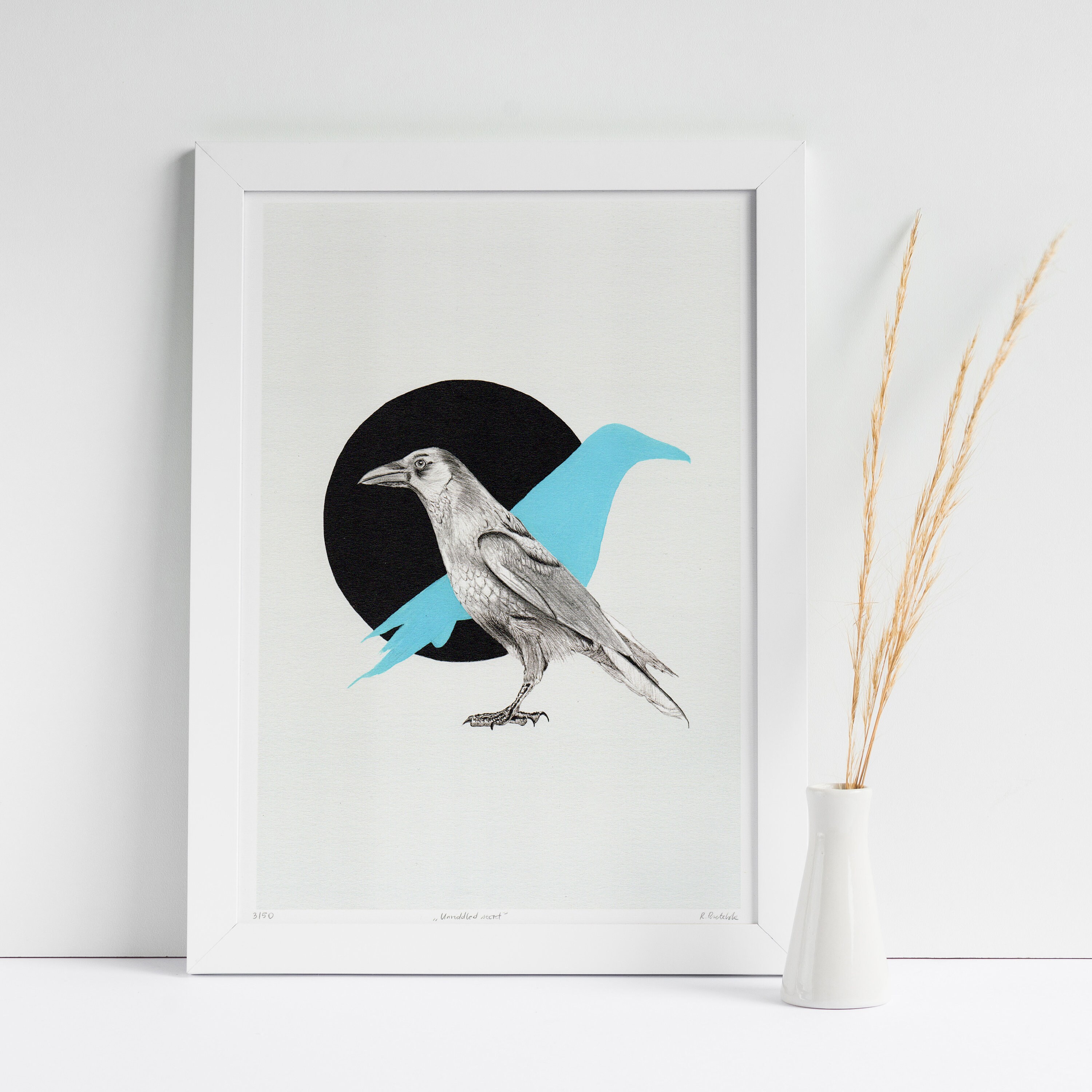 Raven Art Print Poster A4 Size Minimal Modern Home Décor - Etsy