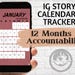 Basic Colors 12 Months of Accountability Social Media Tracker Calendar ...