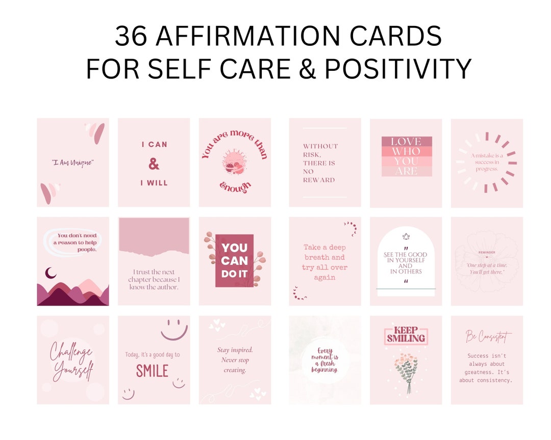Positive Affirmation Card Deck Vision Board Printables - Etsy