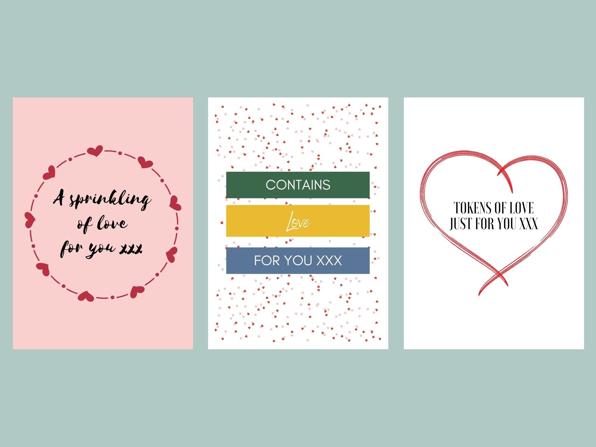 Printable Love Romance Cards, Instant Download Gift, Love Valentine ...