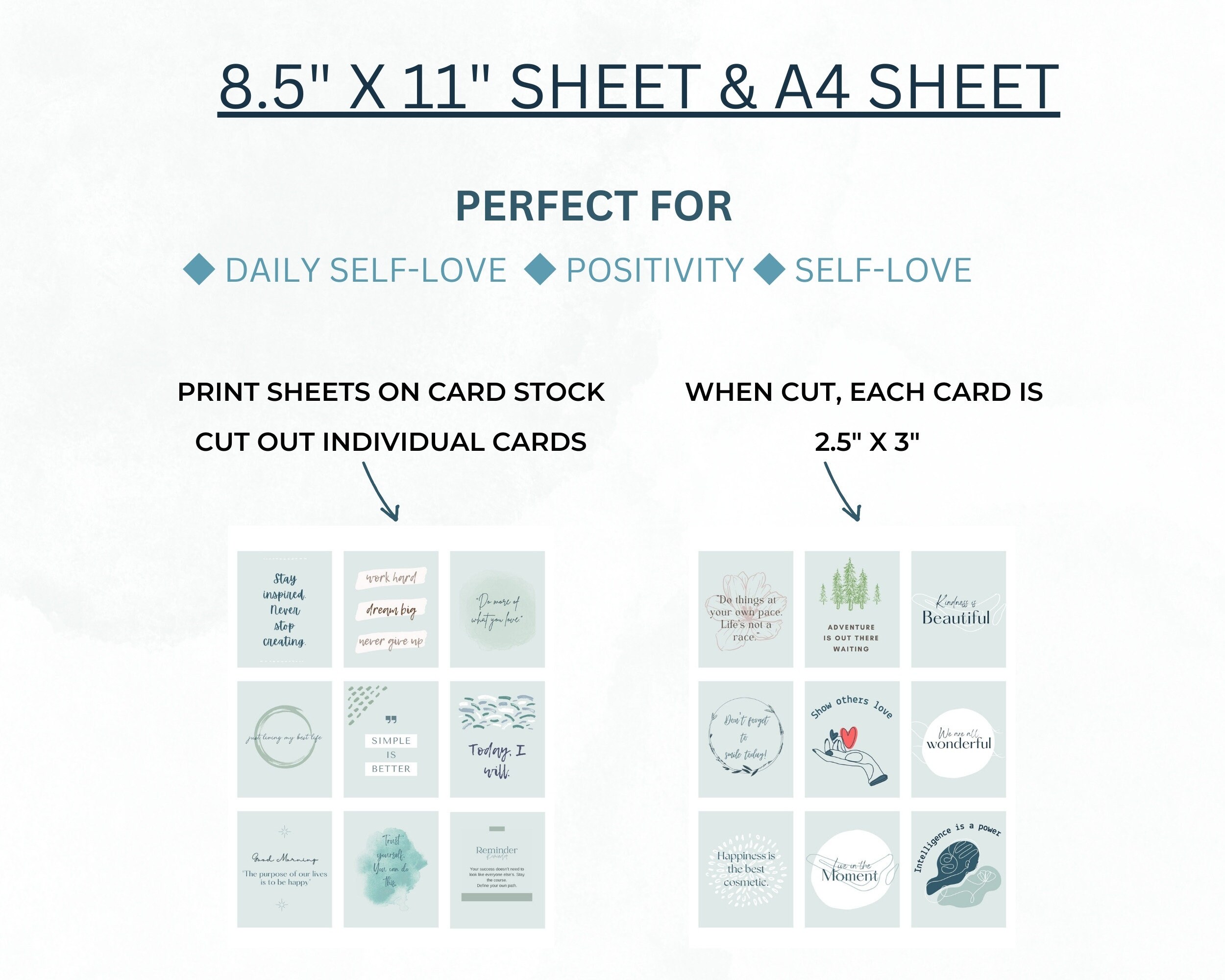 Positive Affirmation Card Deck Vision Board Printables - Etsy