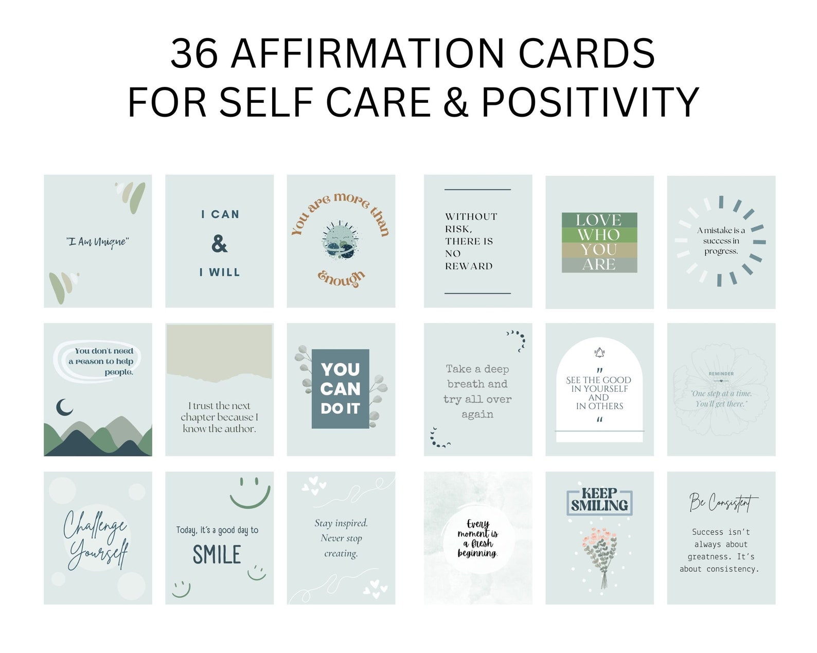Positive Affirmation Card Deck Vision Board Printables - Etsy