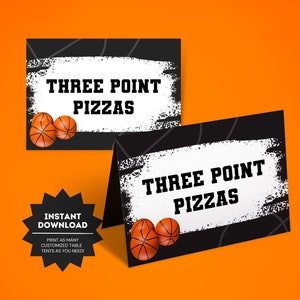 Basketball Party Buffet Table Cards | Basketball Themed Party Food ...
