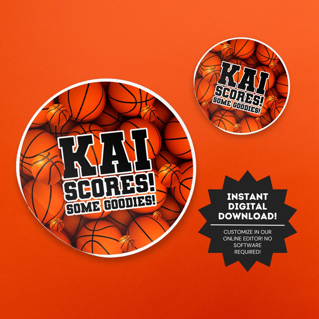 Basketball Birthday Party Stickers | Basketball Stickers | Basketball ...