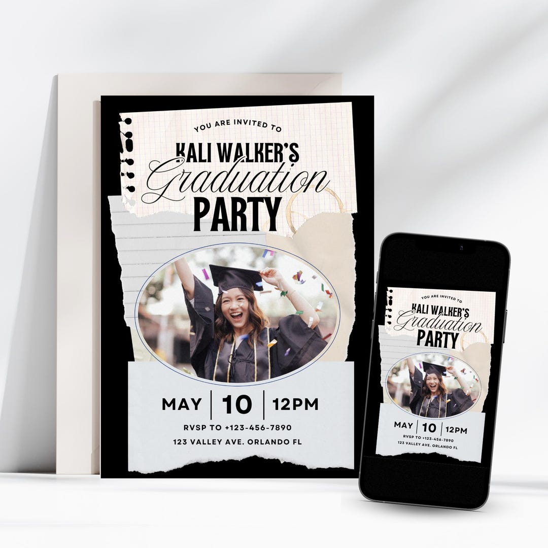 2025 Graduation Party Invite | Digital Graduation Invitation | College ...