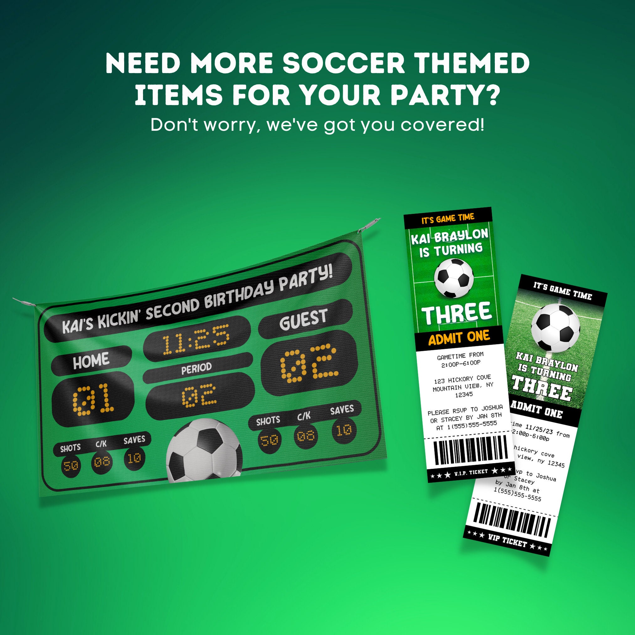 Soccer Party Banner Soccer Themed Party Soccer Birthday Party Backdrop ...