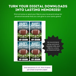 Football Birthday Name Badge Football Party Lanyard Football Themed ...