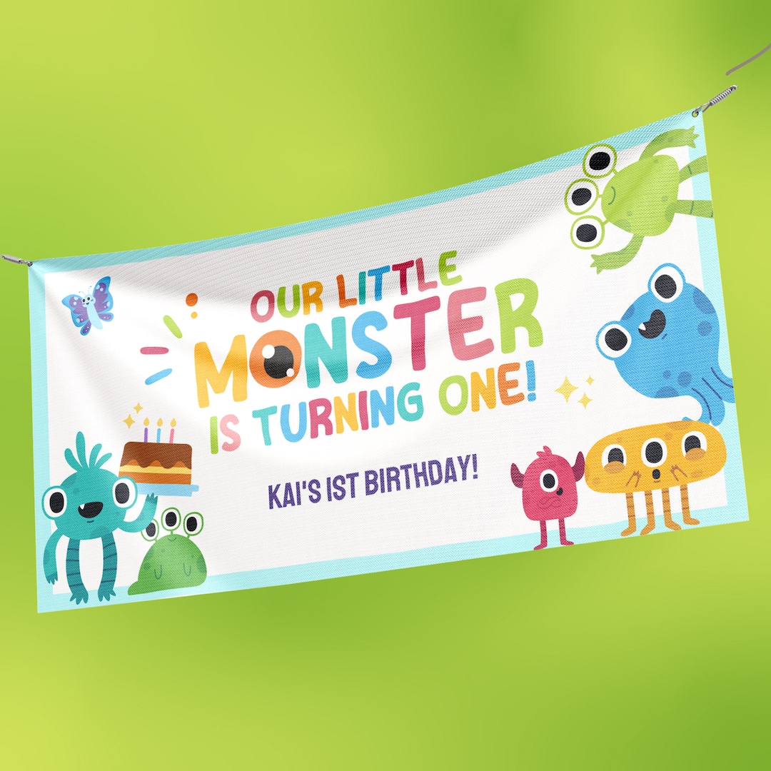 Monster Birthday Party Banner Monster Themed Party Monster Party ...