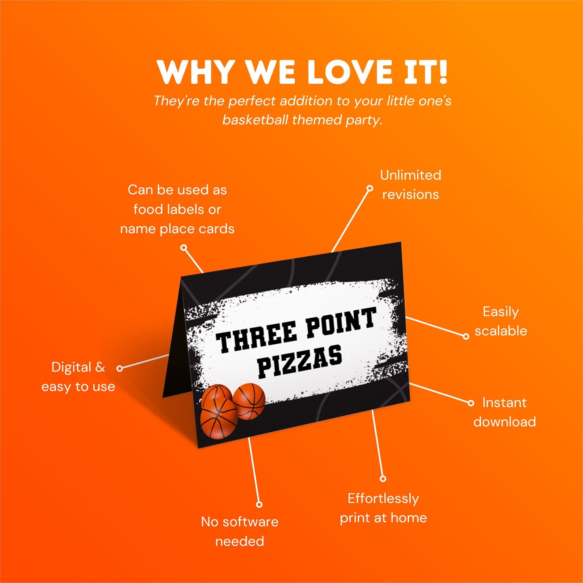 Basketball Party Buffet Table Cards Basketball Themed Party Food Labels ...