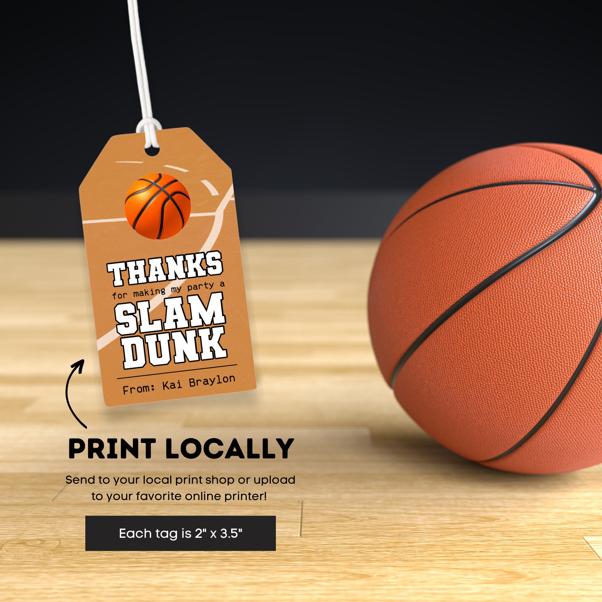 Basketball Party Thank You Tags Basketball Themed Birthday Party Tags ...