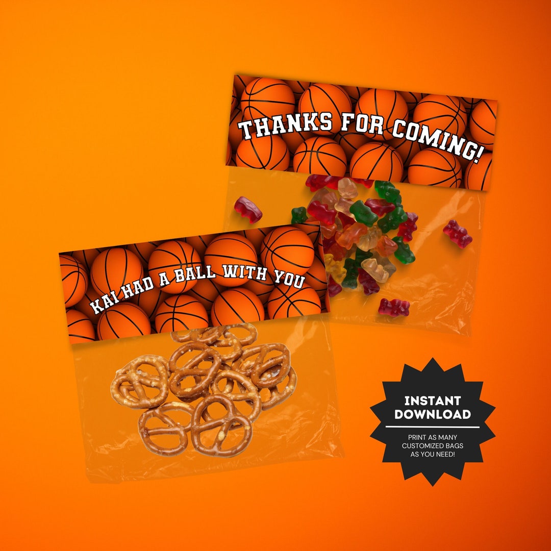 Basketball Themed Birthday Party Favor Bag Topper Basketball Party ...