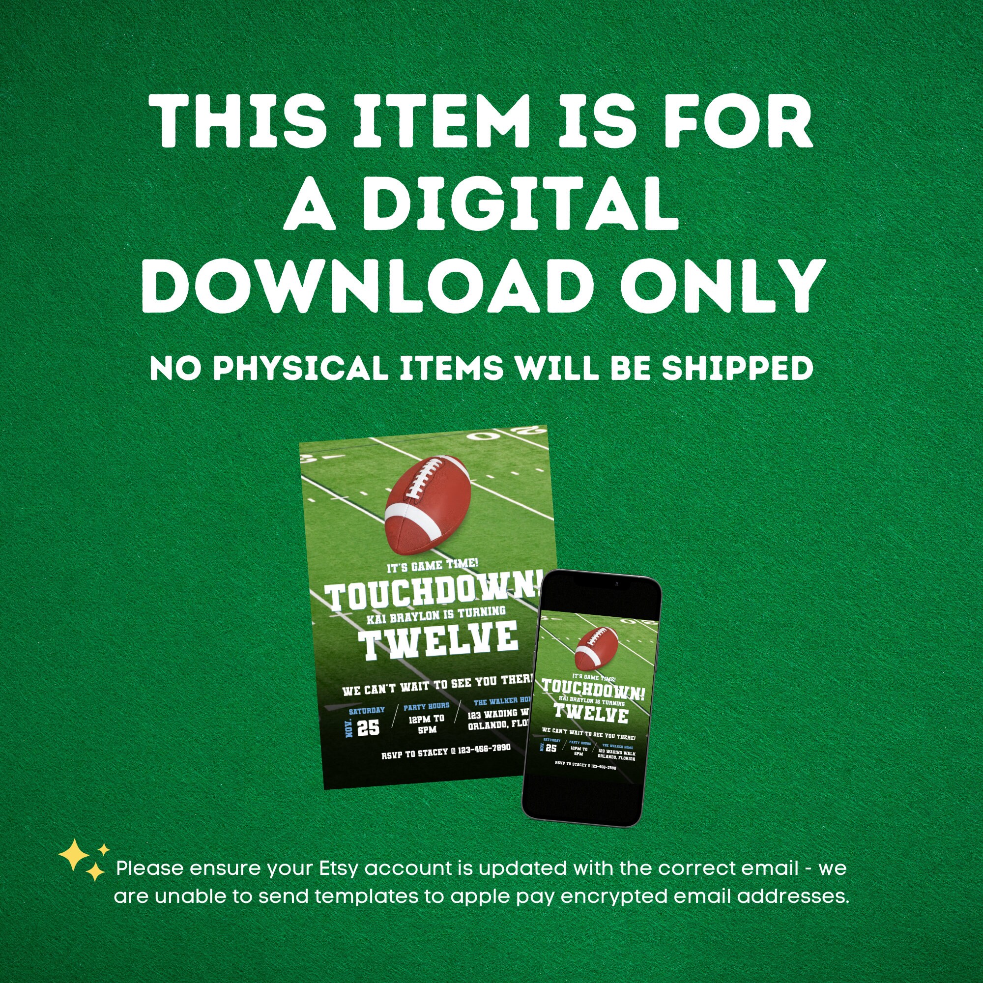 Football Birthday Invitation | Football Invite | Football Themed Party ...