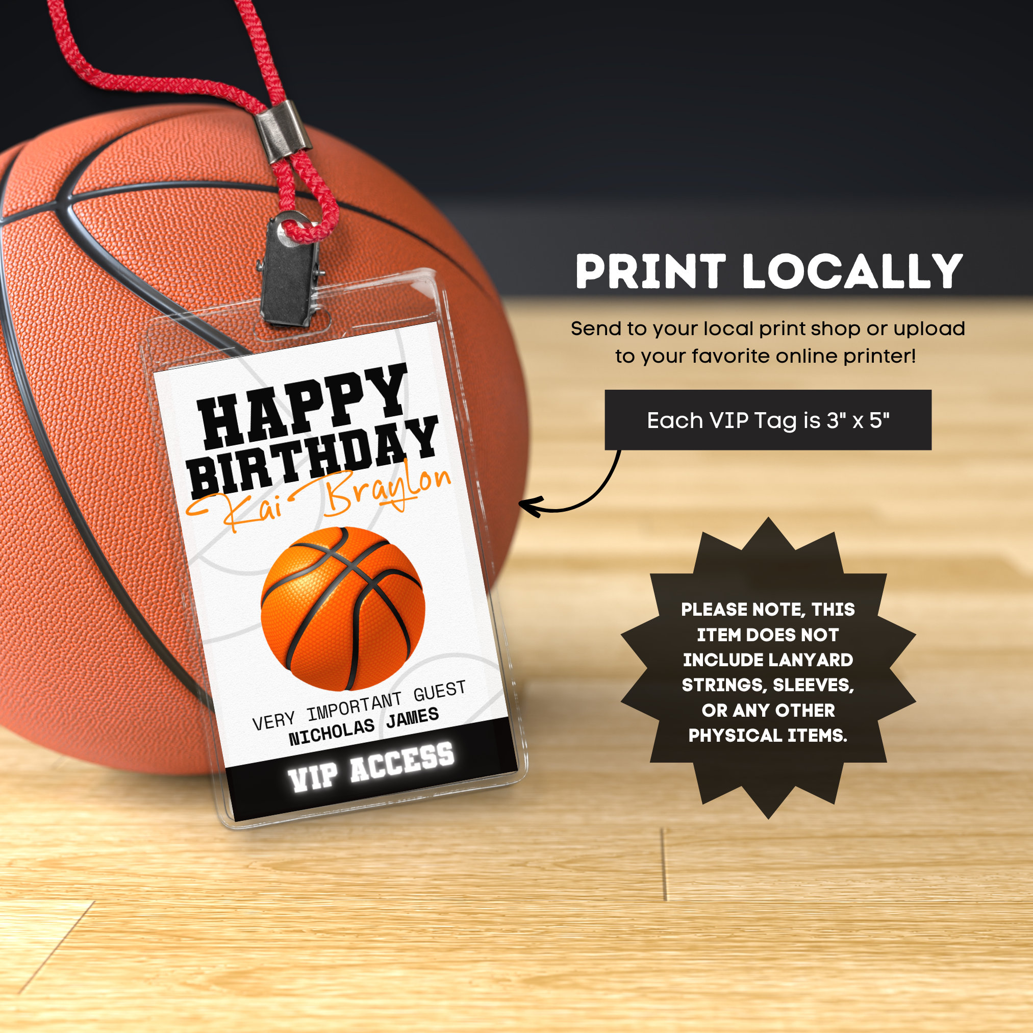 Basketball Birthday Party VIP All Access Pass Basketball - Etsy
