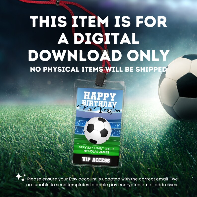 Soccer Birthday Party Badge Soccer Birthday Lanyard Soccer - Etsy