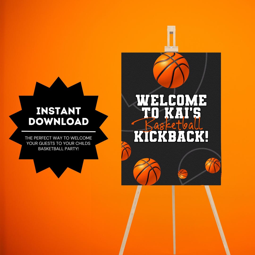 Basketball Birthday Welcome Sign | Custom Basketball Party Welcome ...