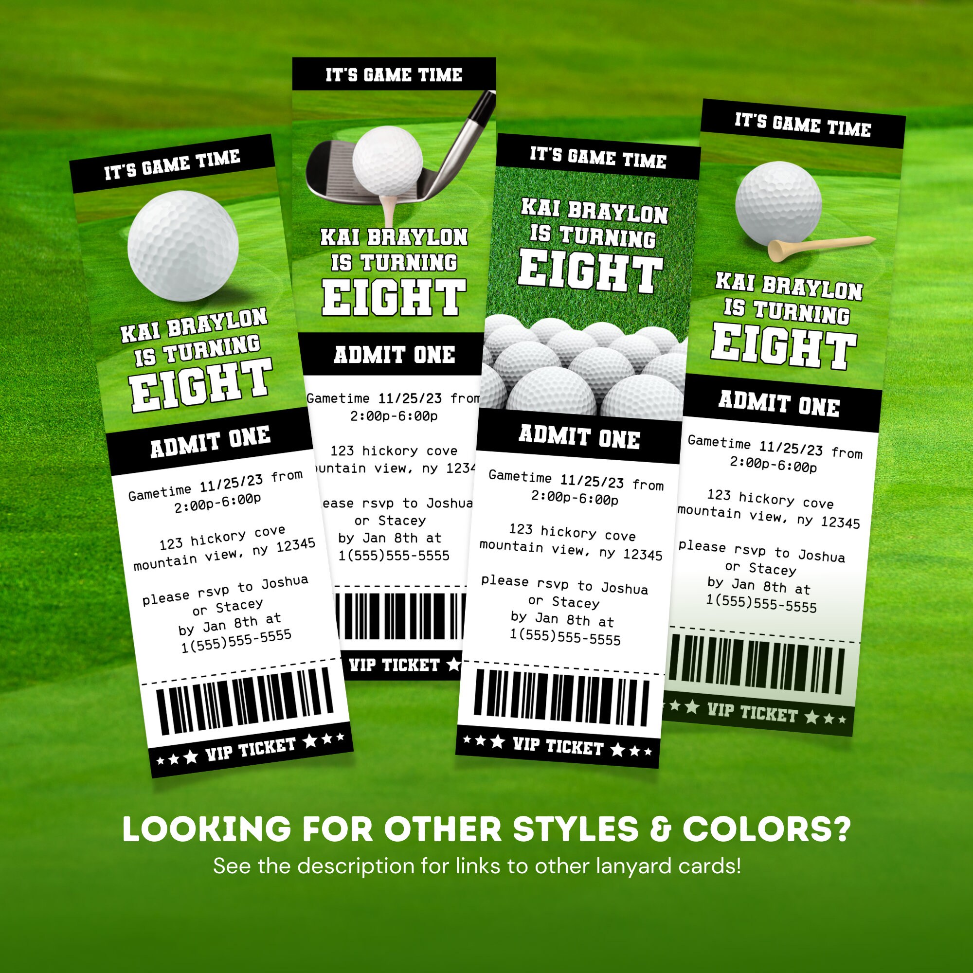 Golf Ticket Birthday Invitation Golf Ticket Invite Golf Themed Party ...