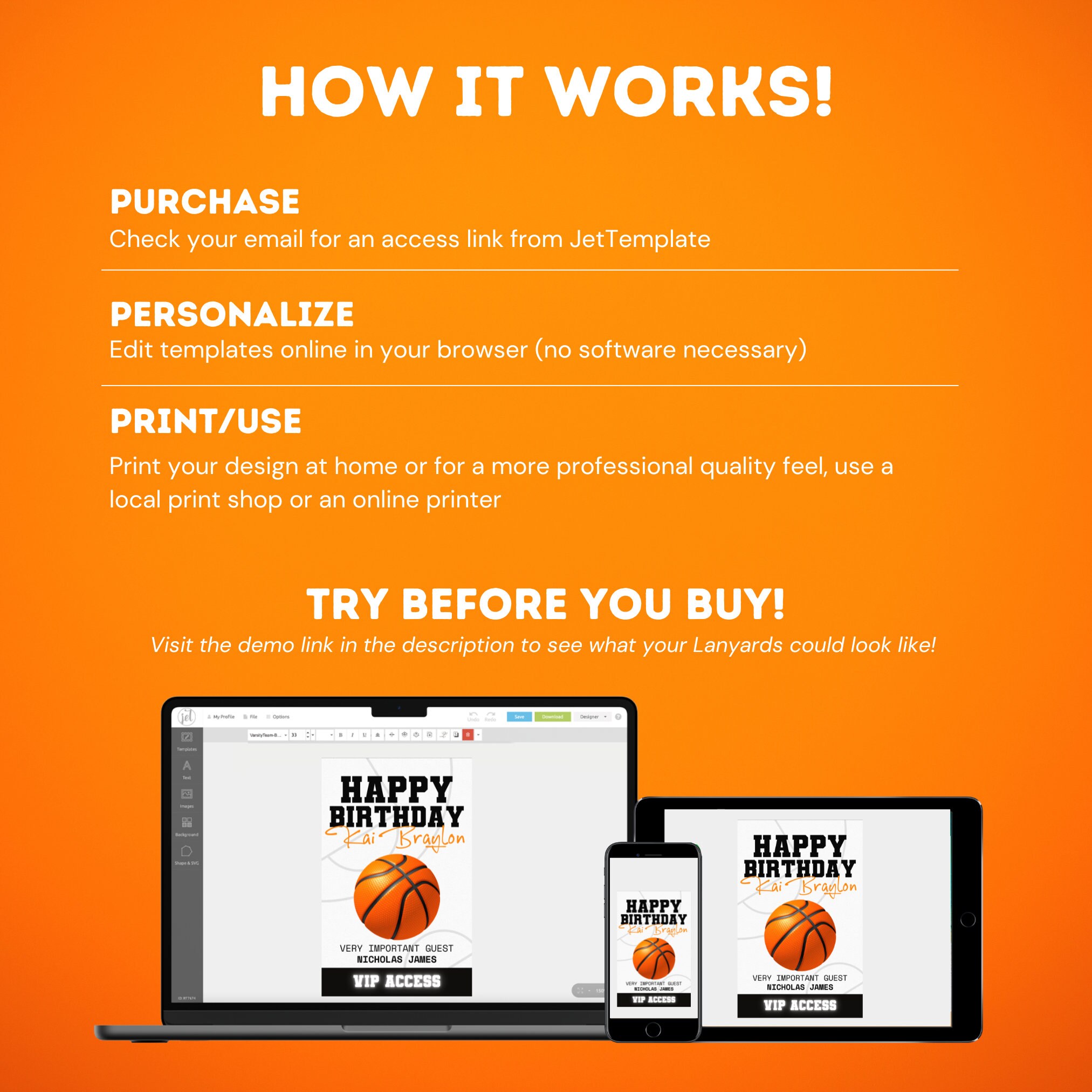 Basketball Birthday Party VIP All Access Pass Basketball Theme Party ...