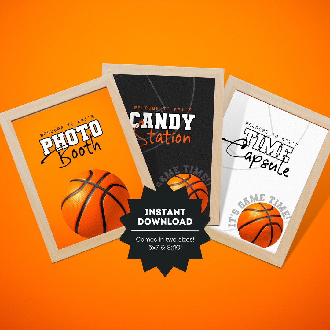 Basketball Party Station Sign | Basketball Birthday Activity Sign ...