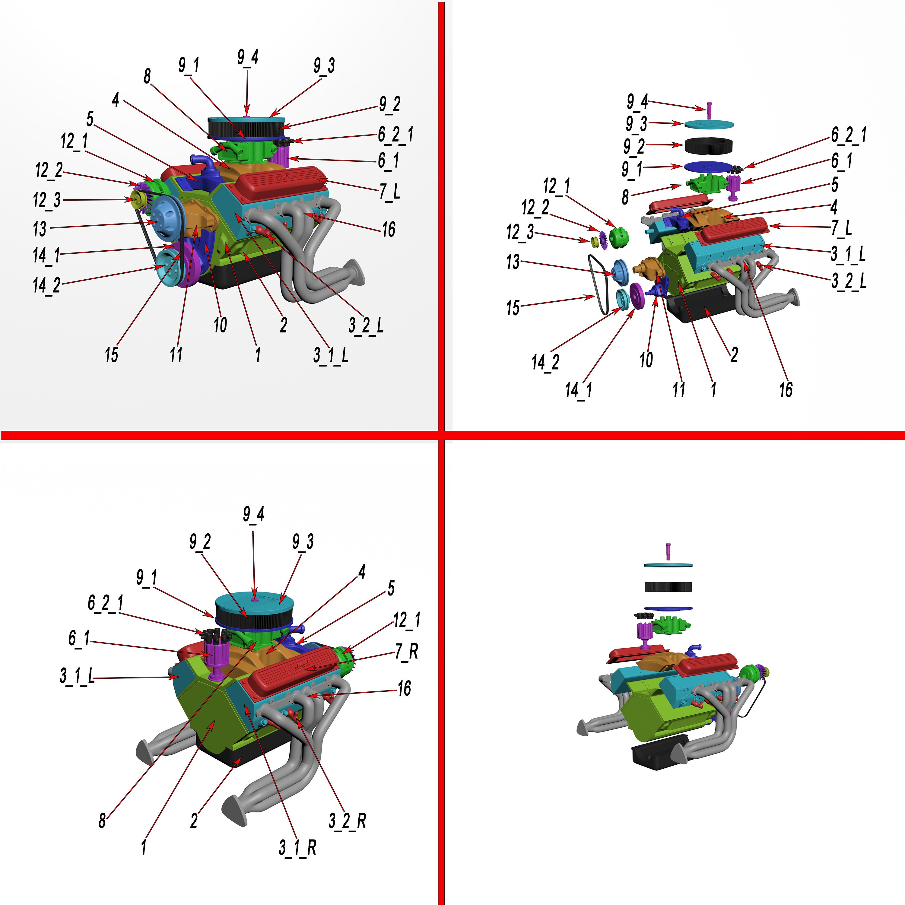 Edelbrock V8 Engine 3D Model Ready to Print ,STL File ,for 3D Printer ...