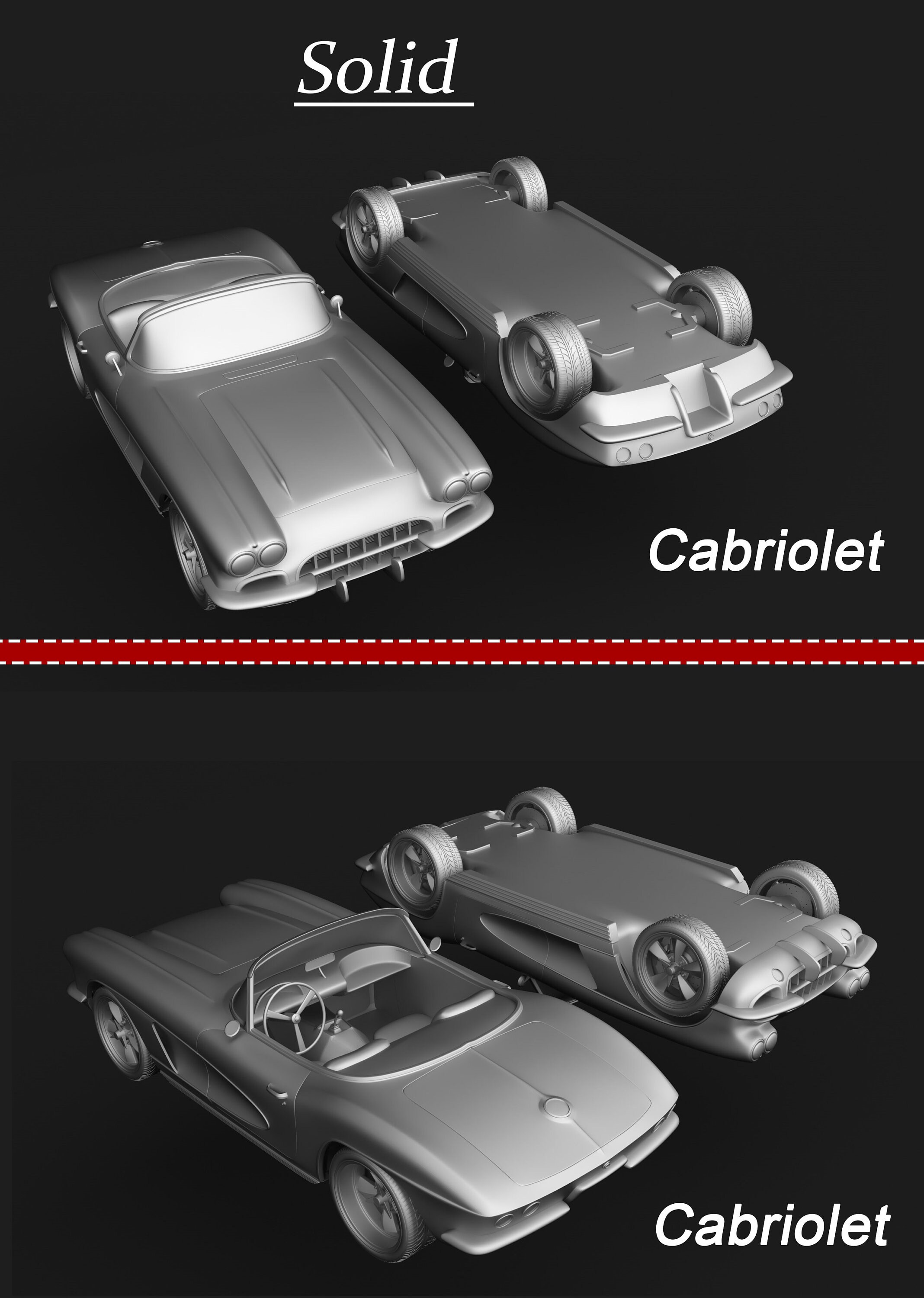 Chevrolet Corvette C1 3D Printing STL File, RC Car Cabriolet - Etsy