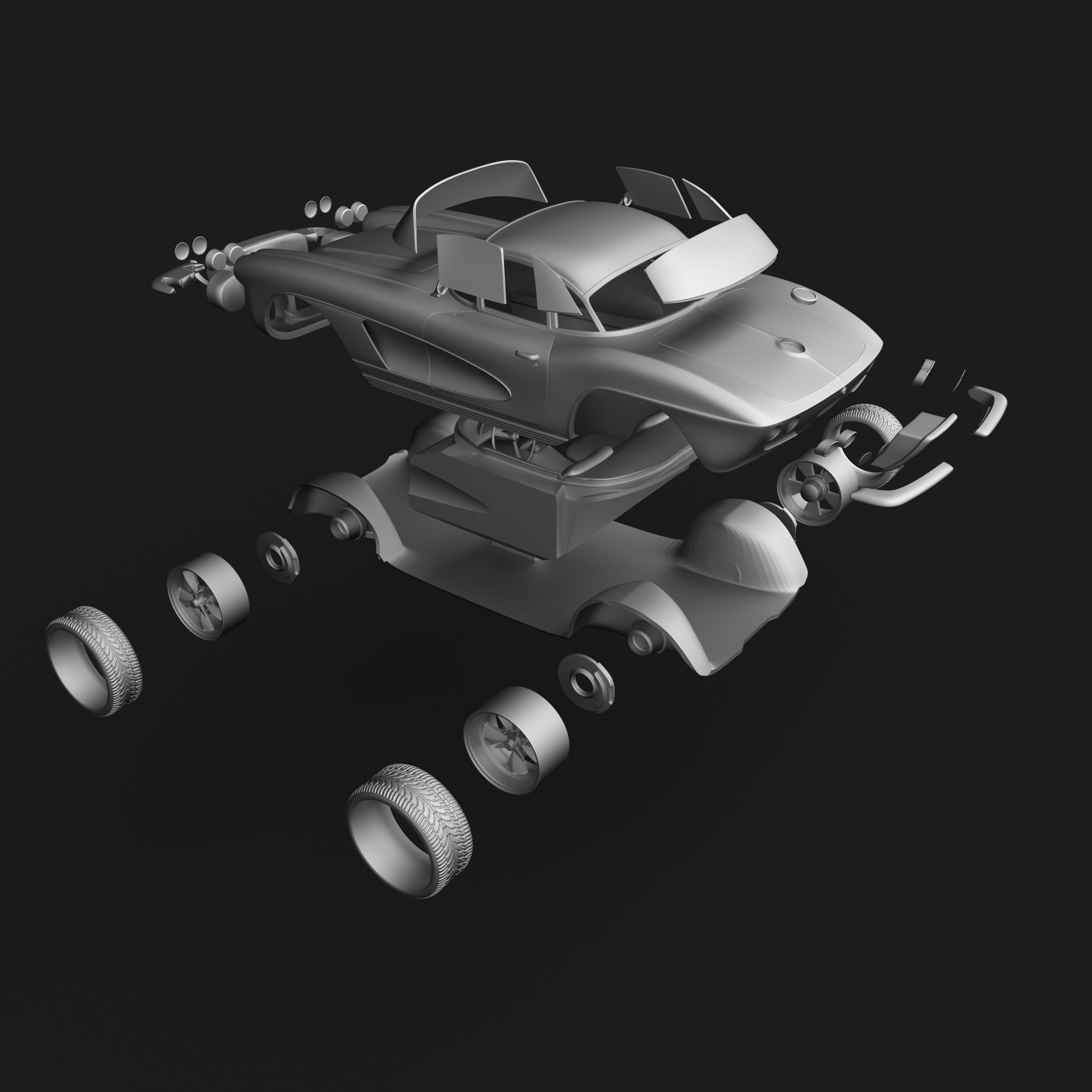 Chevrolet Corvette C1 3D Printing STL File, RC Car Cabriolet - Etsy