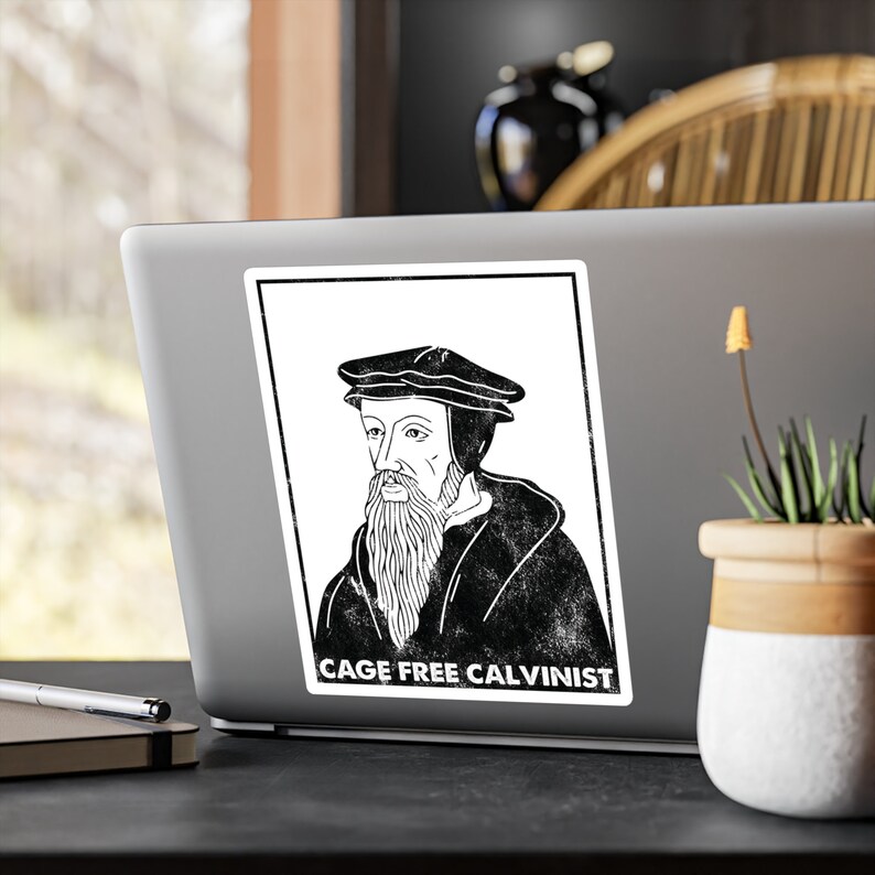 Cage Free Calvinist Sticker, Funny Christian Decal, Vinyl Reformation ...