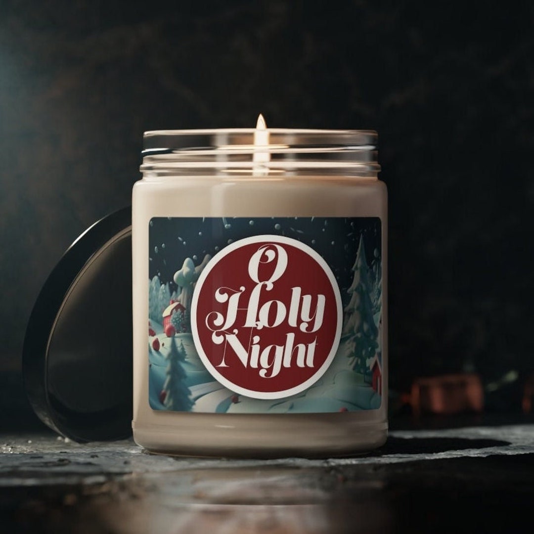 O Holy Night Scented Christmas Carol Candle Festive Holiday Gift Mantle ...