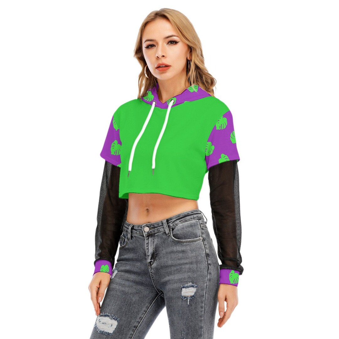 Monty fnaf Inspired mesh Sleeve Cropped Hoodie - Etsy