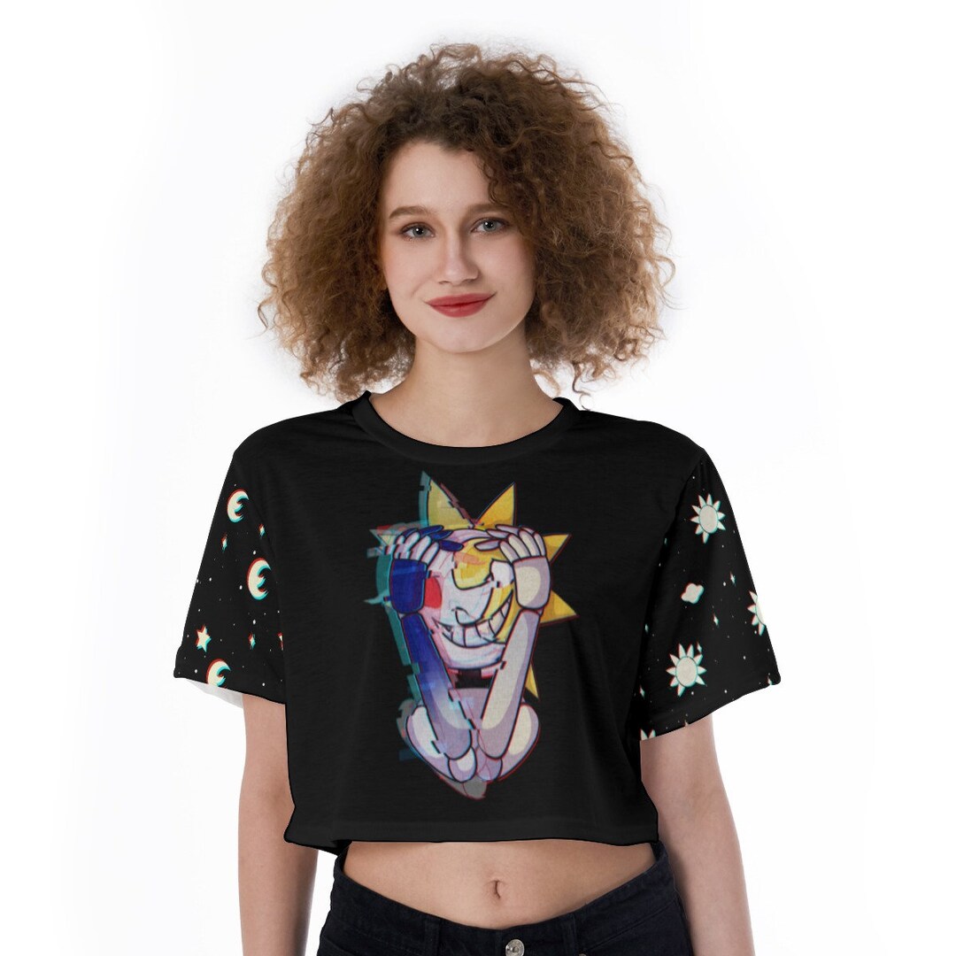 Glitched Sun and Moon fnaf Inspired Crop Top - Etsy UK