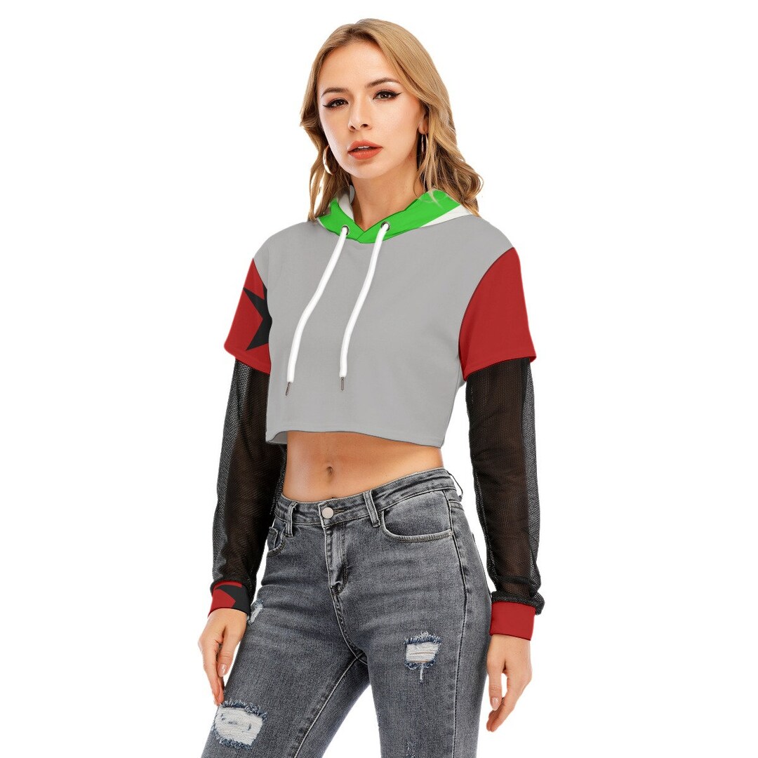 Roxy Wolf (fnaf Inspired) -mesh Sleeve Cropped Hoodie - Etsy