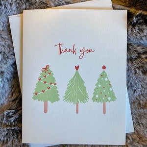 Christmas Tree Thank You Notes Cute Christmas Stationary - Etsy