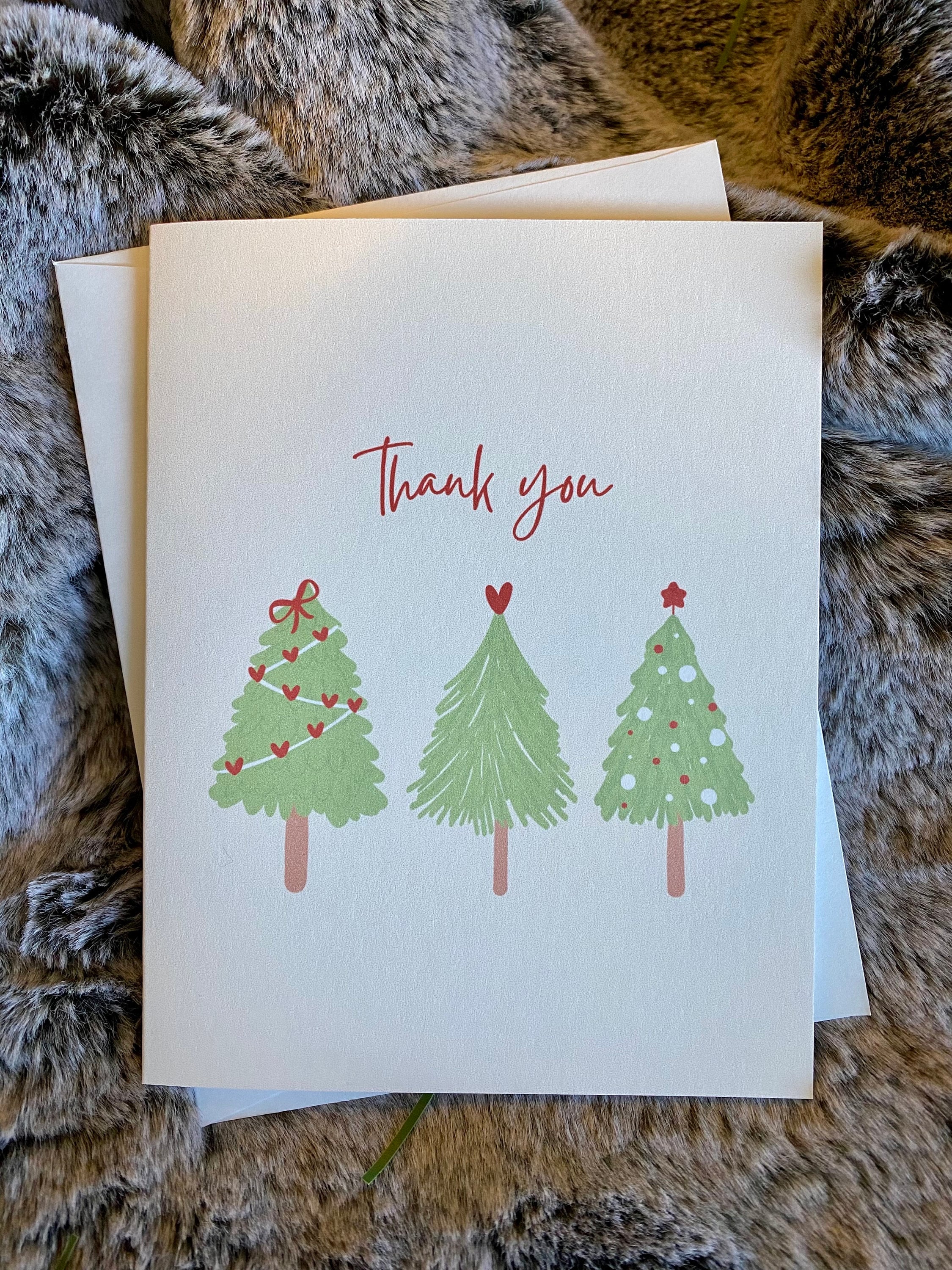 Christmas Tree Thank You Notes Cute Christmas Stationary - Etsy