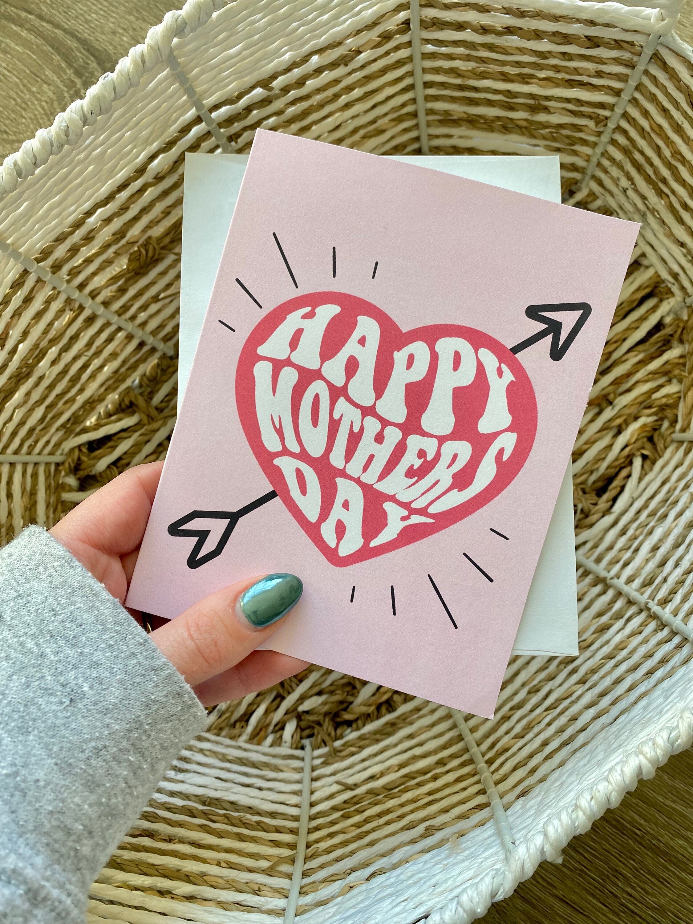 Mother's Day Card Heart Tattoo Card Celebration Card Mother's Day Card ...