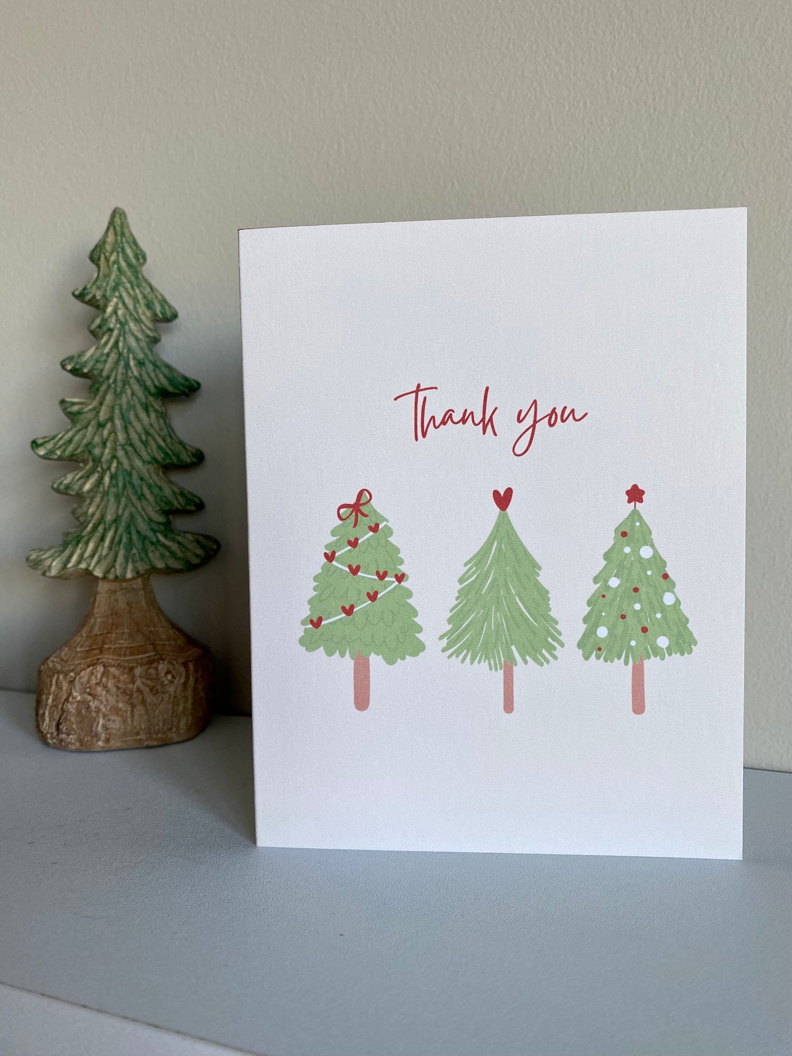 Christmas Tree Thank You Notes Cute Christmas Stationary - Etsy