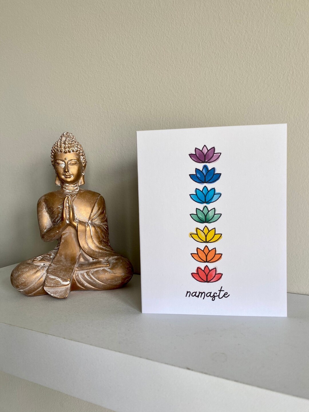 Namaste Greeting Card Lotus Flower Chakras Chakra Greeting Card Namaste ...