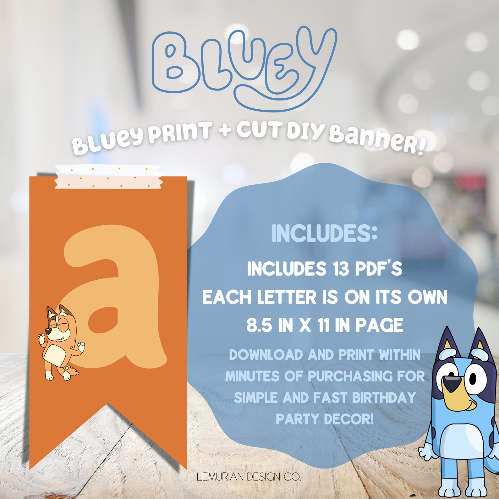 Happy Birthday Bluey Banner Print and Cut Birthday Sign | Etsy