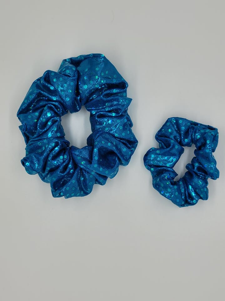 B3G1 Free Mini Blue Sparkle Scrunchie Ponytail Scrunchies - Etsy